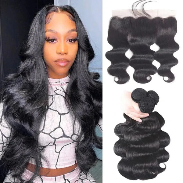 30 Inch Brazilian Body Wave Lace Hair Bundle Set Remy - OurLum.com