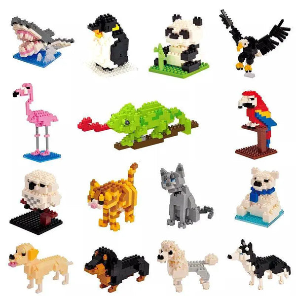 Kids Mini Building Blocks Animals 3D Model Bag Educational Toys ...