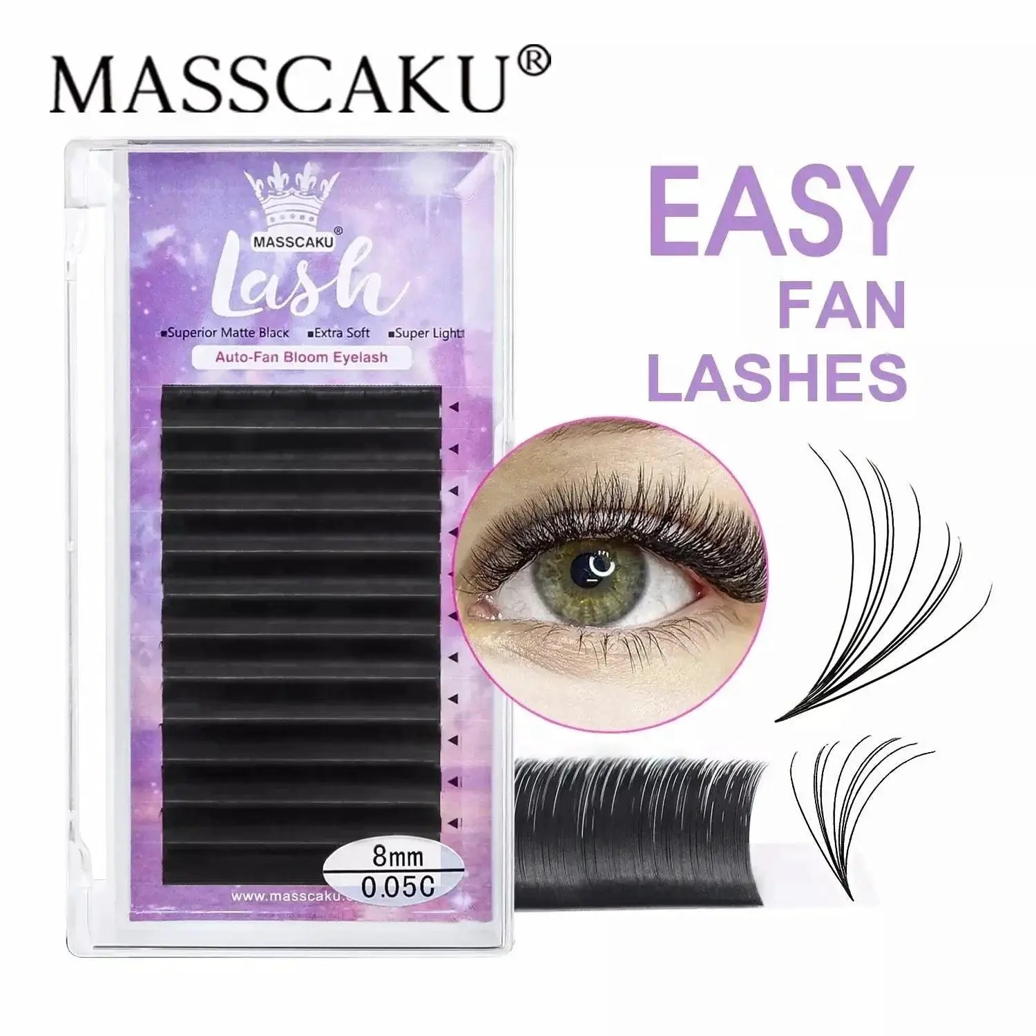 Long Easy Fanning False Lashes Kit for Effortless Extensions - OurLum.com